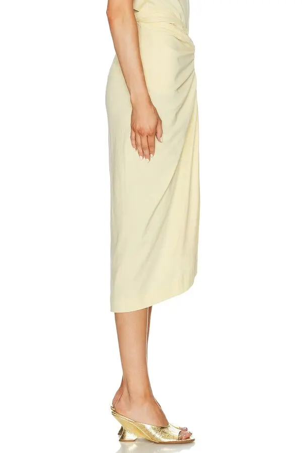 Dries Van Noten Ruched Cotton Jersey Skirt