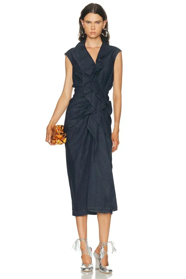 Dries Van Noten Davyl Denim Dress - Indigo