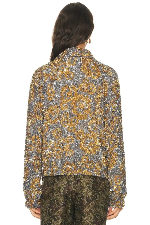 Dries Van Noten Vinnia Sequin Jacket - Silver