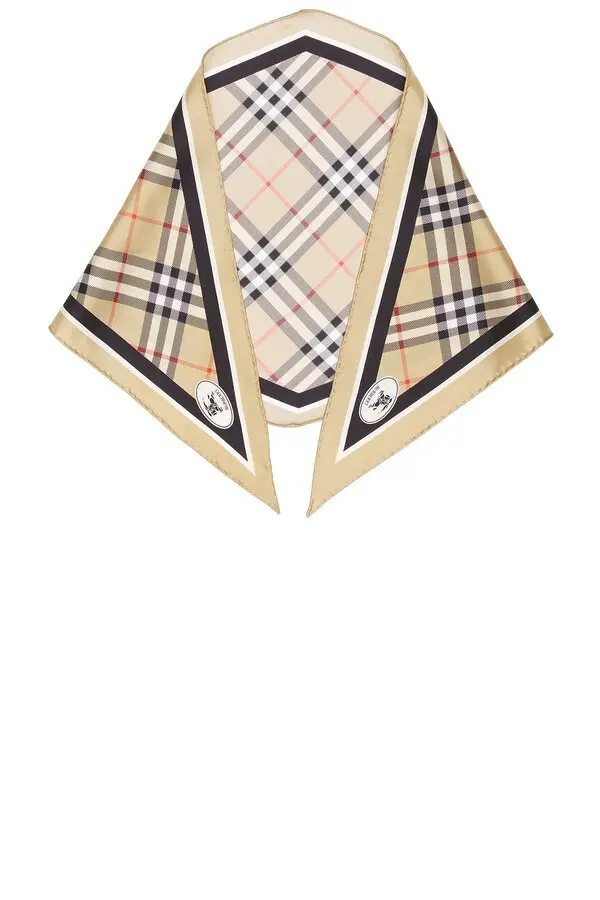Burberry Knight Stamp Scarf In Tan,black - Sand