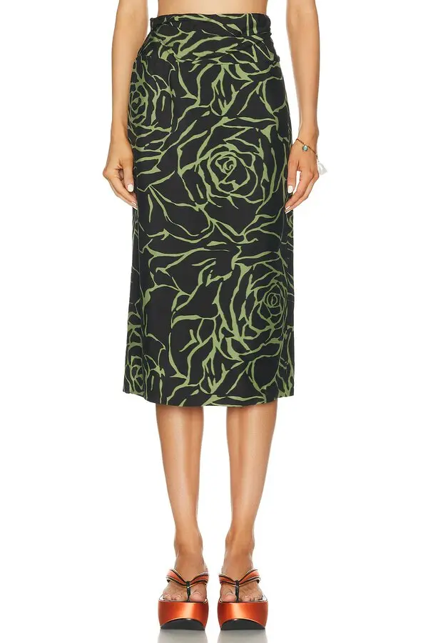 Dries Van Noten Sarai Skirt In ,green - Black