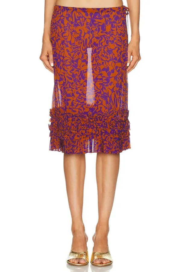 Dries Van Noten Scotts Skirt - Orange