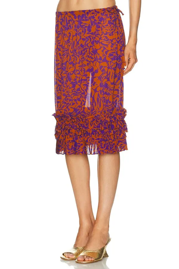 Dries Van Noten Scotts Skirt - Orange