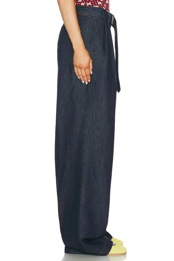 Dries Van Noten Wide-leg Belted Twill Pants - Indigo