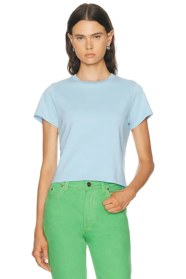 Renggli Crop Tee In Blue - Baby Blue