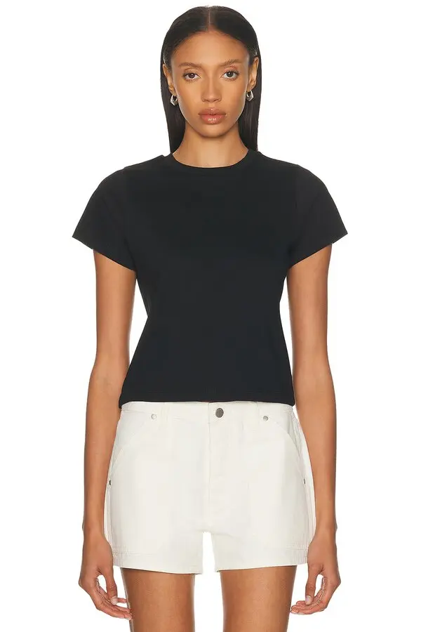 Renggli Crop Tee In Blue - Ink