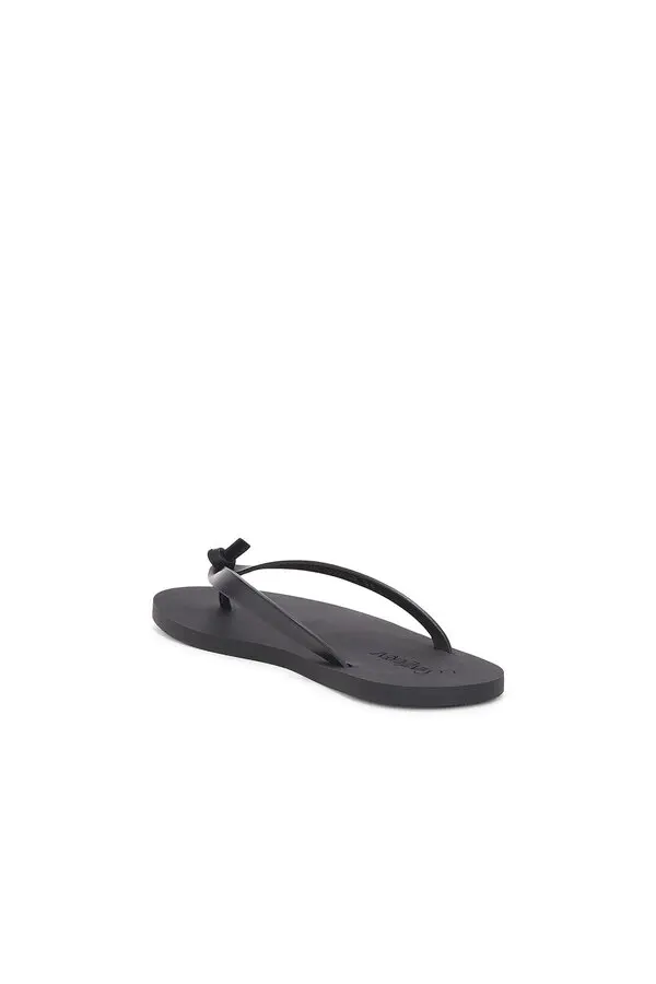 Saint Laurent Calfskin Leather Pool Slides - Nero
