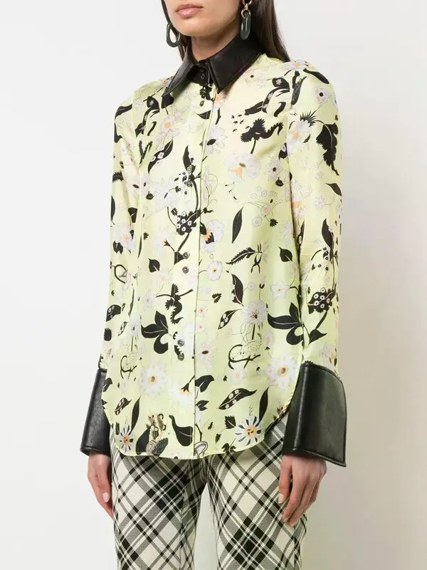 ELLERY Floral Print Silk And Cotton Blend Blouse
