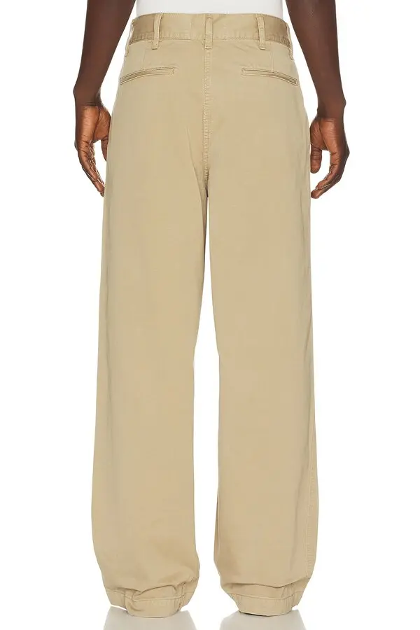 SUNFLOWER Wide Twist Chino Pan In Brown - Khaki