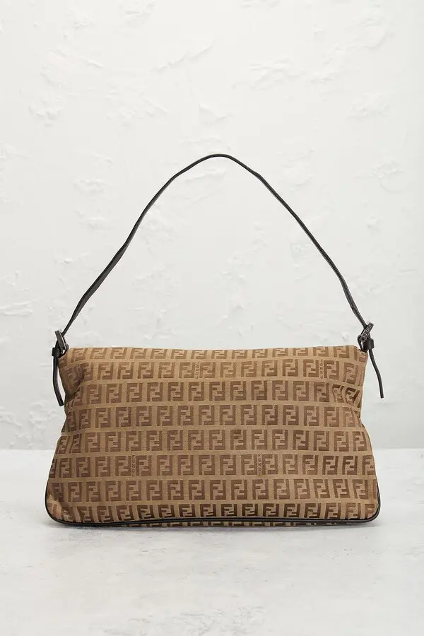 Fendi Zucchino Baguette Shoulder Bag - Brown