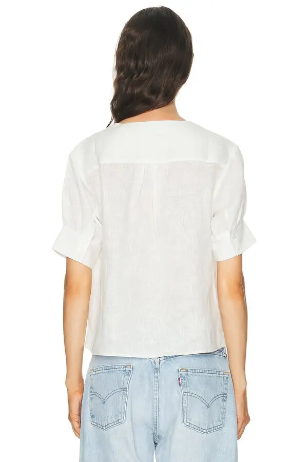FRAME The V-neck Popover Top