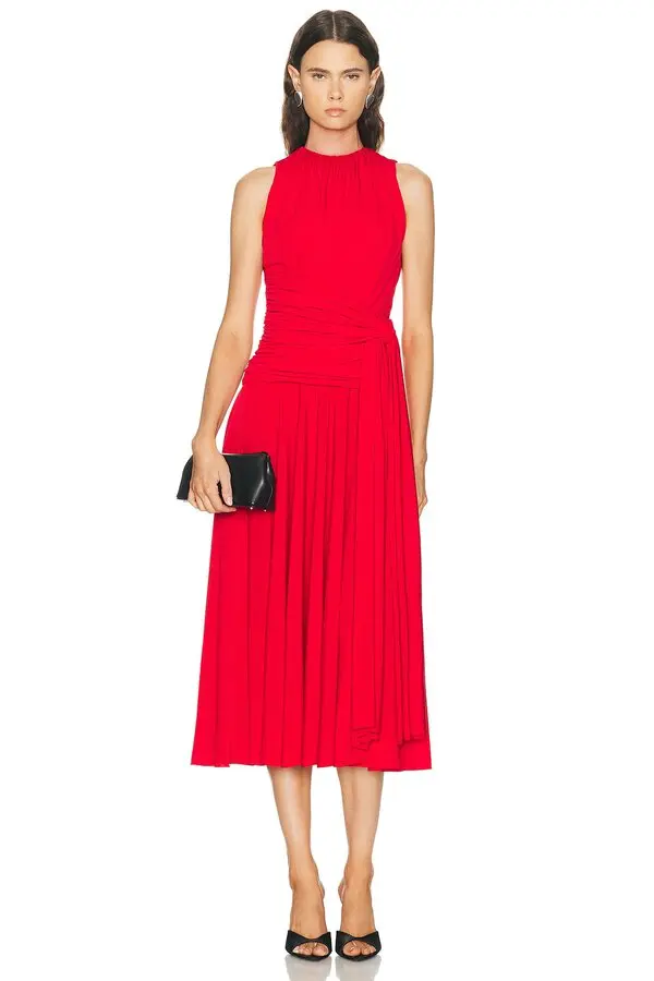 Brandon Maxwell Isadora Draped Jersey Dress - Red