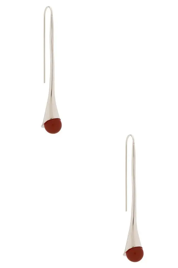 SOPHIE BUHAI Vienna Earrings In Metallic Silver,red - Sterling Silver & Carnelian