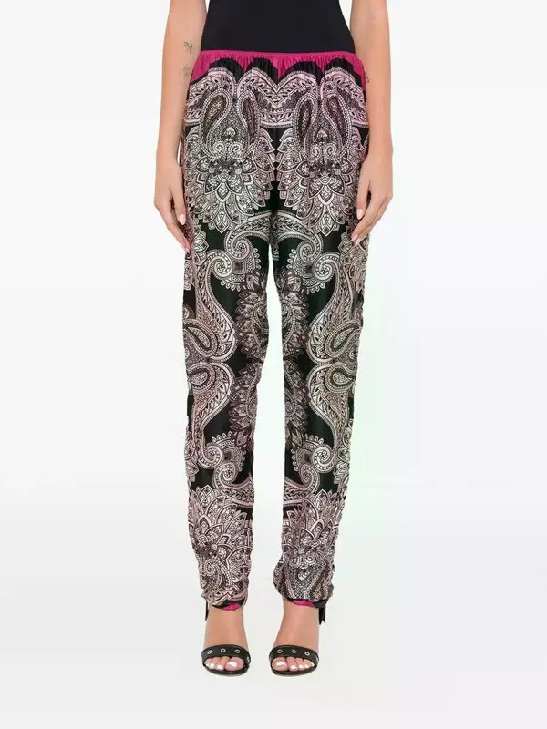 LANVIN Paisley Print Silk Trousers