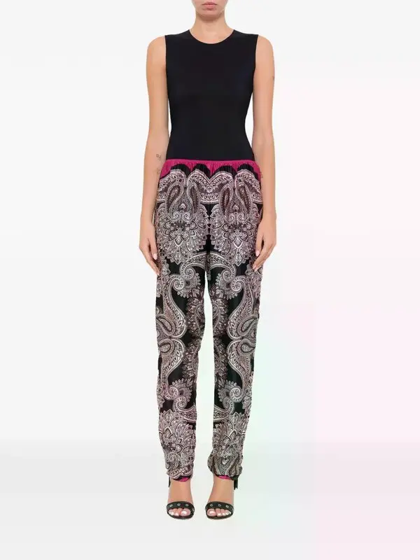 LANVIN Paisley Print Silk Trousers
