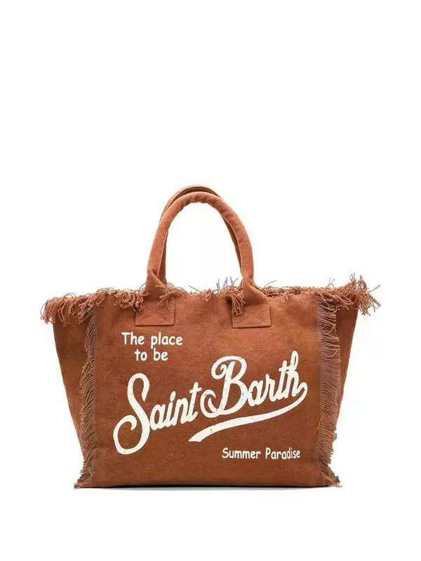 MC2 SAINT BARTH Logo Print Tote Bag - Brown