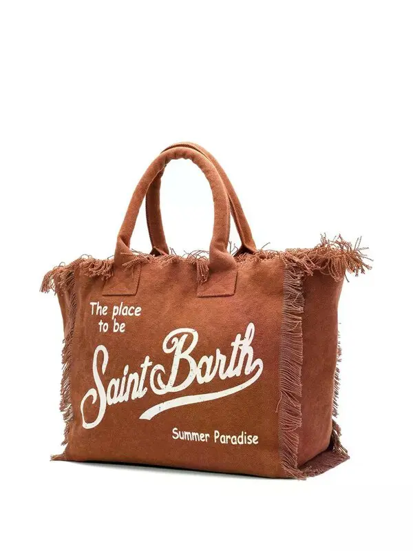MC2 SAINT BARTH Logo Print Tote Bag - Brown