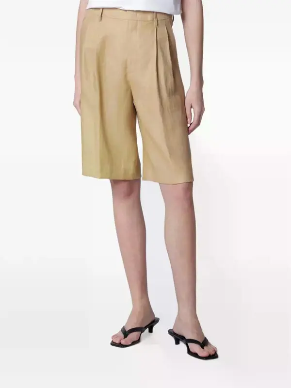 Tagliatore Pleated Linen Shorts