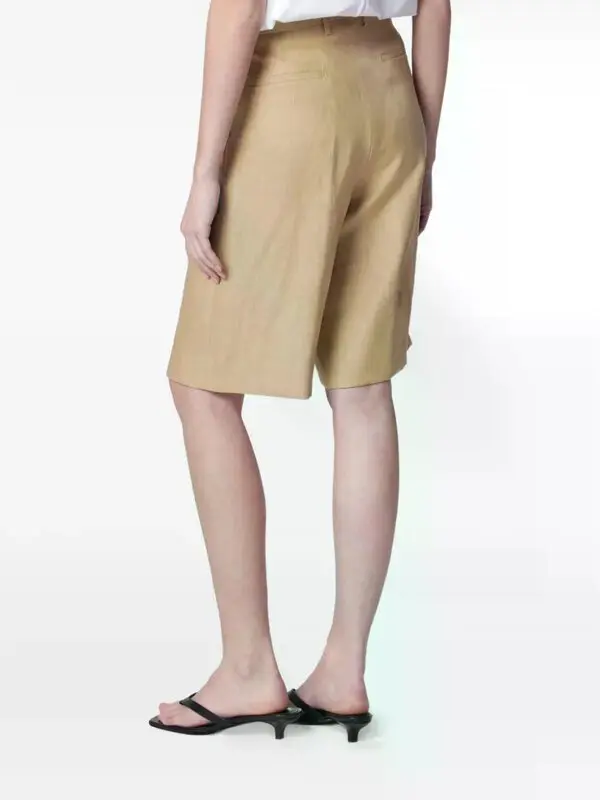 Tagliatore Pleated Linen Shorts