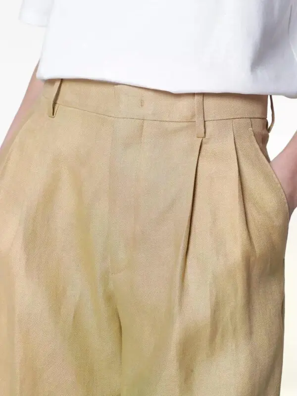 Tagliatore Pleated Linen Shorts