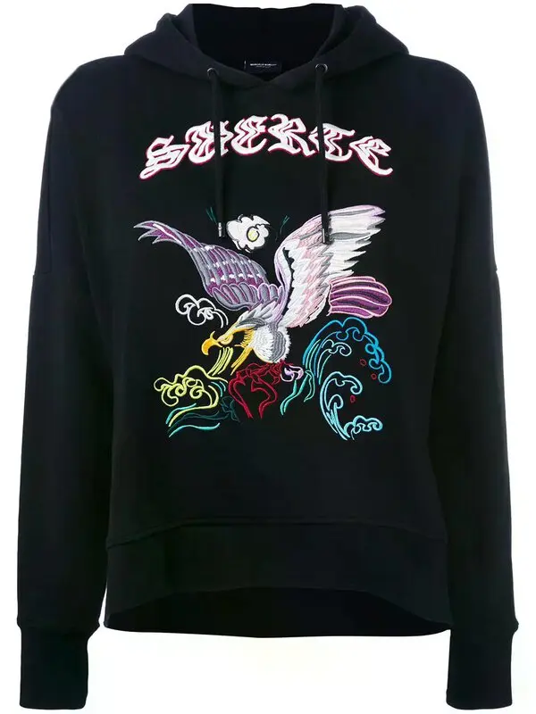 COUNTY OF MILAN Embroidered Hoodie - Black