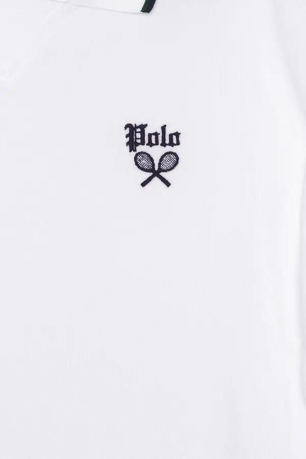 Polo Ralph Lauren Lightweight Terry Tennis Logo Polo Sweatshirt - White