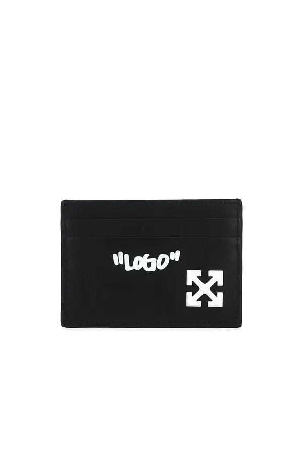 Off-White Jitney Quote Card Case In Black - Black & White