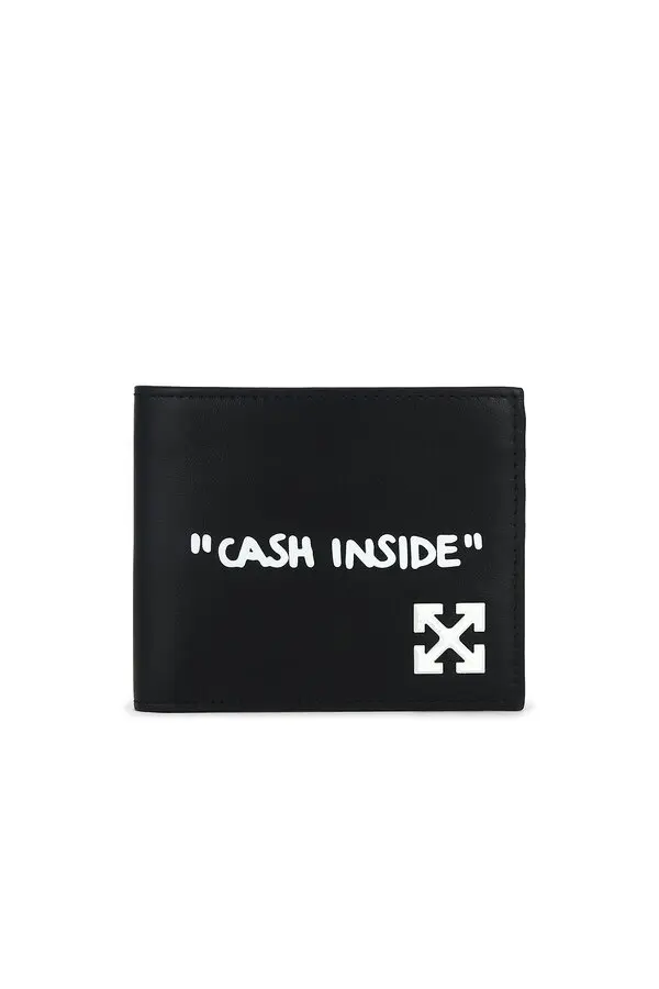 Off-White Jitney Quote Bifold Wallet In Black - Black & White