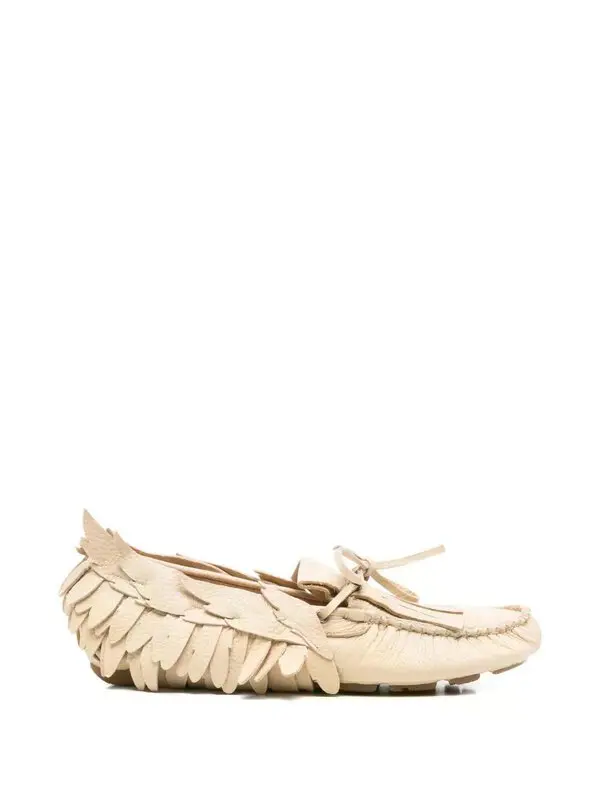 Alberta Ferretti Feather-embellished Fringed Shoes