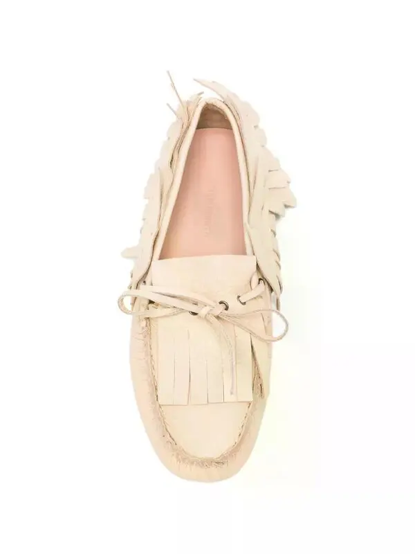 Alberta Ferretti Feather-embellished Fringed Shoes