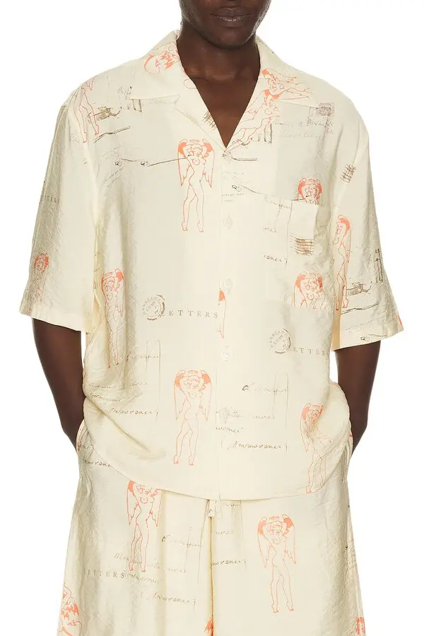 MISBHV Devil & Angel Postcard Shirt In Cream