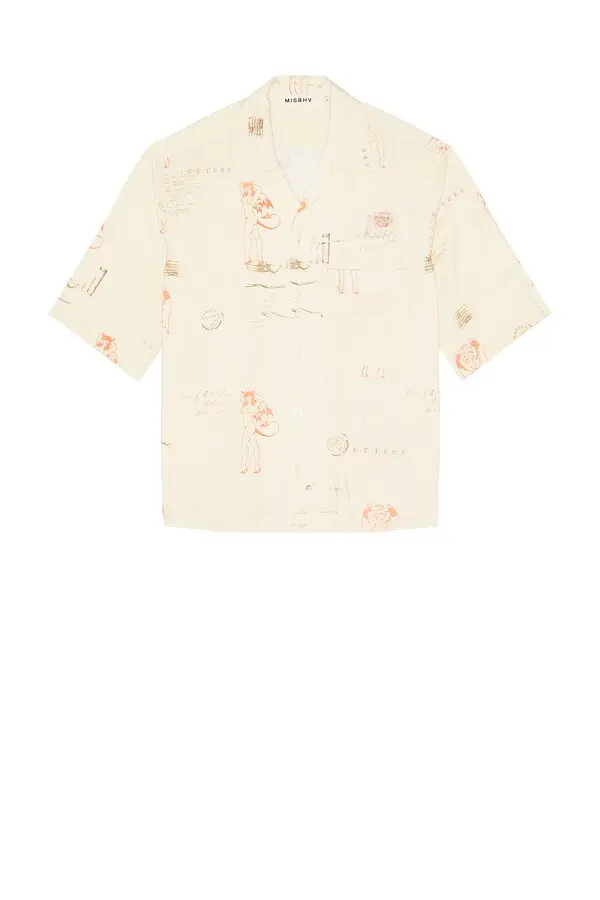 MISBHV Devil & Angel Postcard Shirt In Cream
