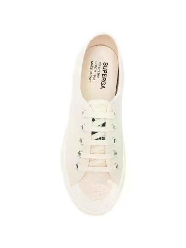 Superga Round Toe Lace-up Sneakers - White