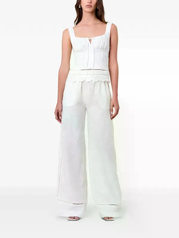 NICHOLAS Erica Lattice-trim Wide-leg Trousers