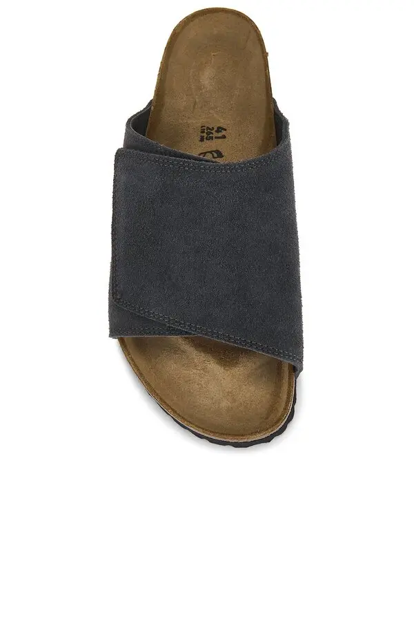 BIRKENSTOCK Solana Suede Slip-on Sandals - Charcoal