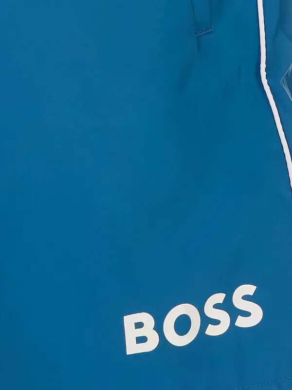 BOSS Logo Print Drawstring Swim Shorts