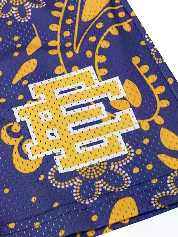 ERIC EMANUEL Paisley Print Mesh Shorts - Purple