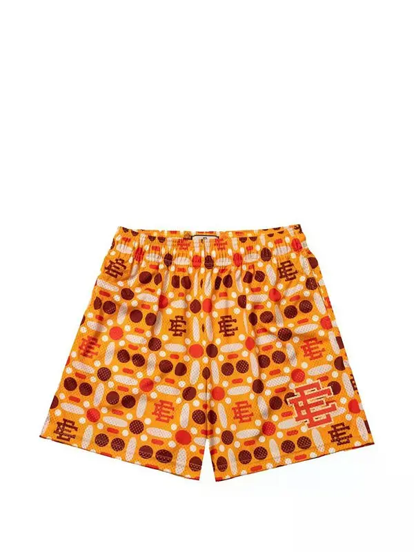 ERIC EMANUEL Logo Print Mesh Shorts - Orange