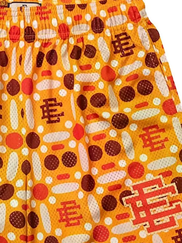 ERIC EMANUEL Logo Print Mesh Shorts - Orange