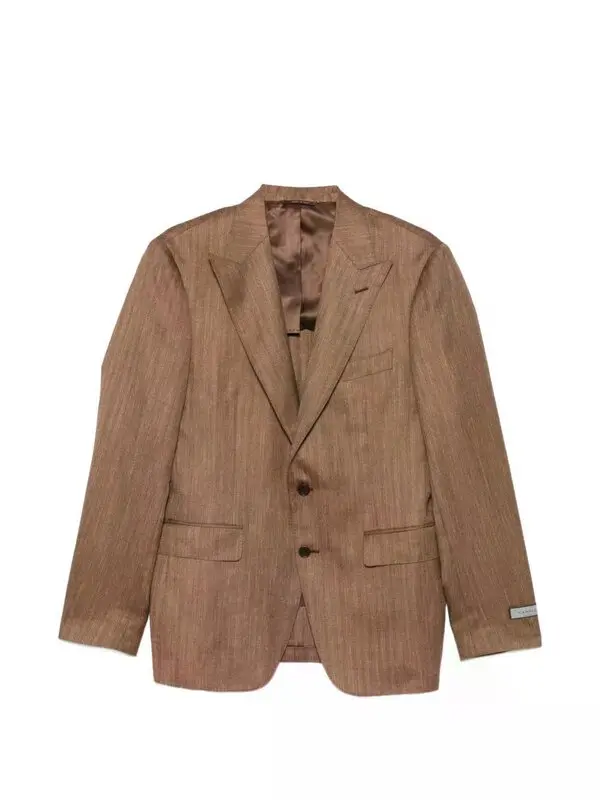 Canali Herringbone-pattern Notch-lapels Blazer