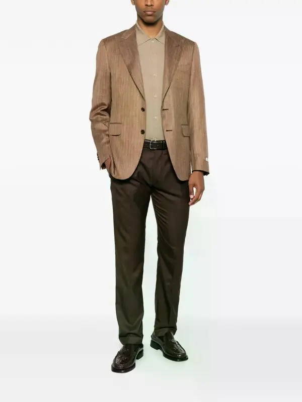 Canali Herringbone-pattern Notch-lapels Blazer