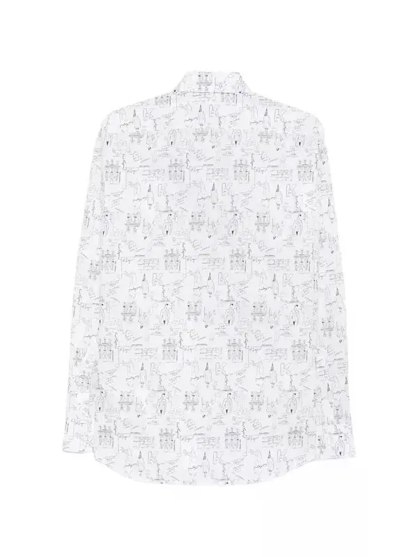 Karl Lagerfeld Graphic-print Long-sleeve Shirt - White