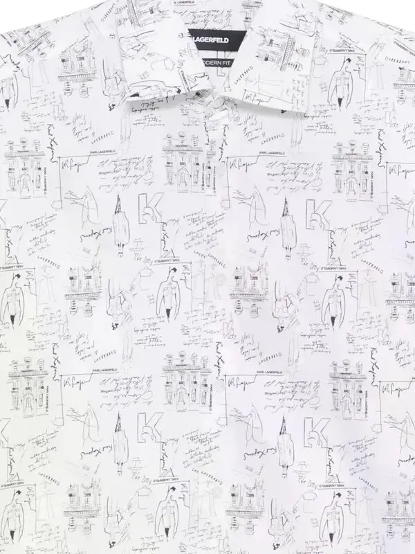 Karl Lagerfeld Graphic-print Long-sleeve Shirt - White