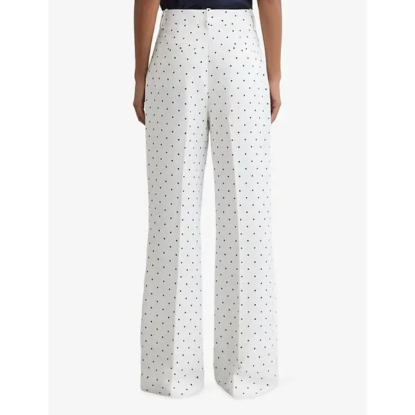 REISS Beatrix Polka-dot Woven Trousers