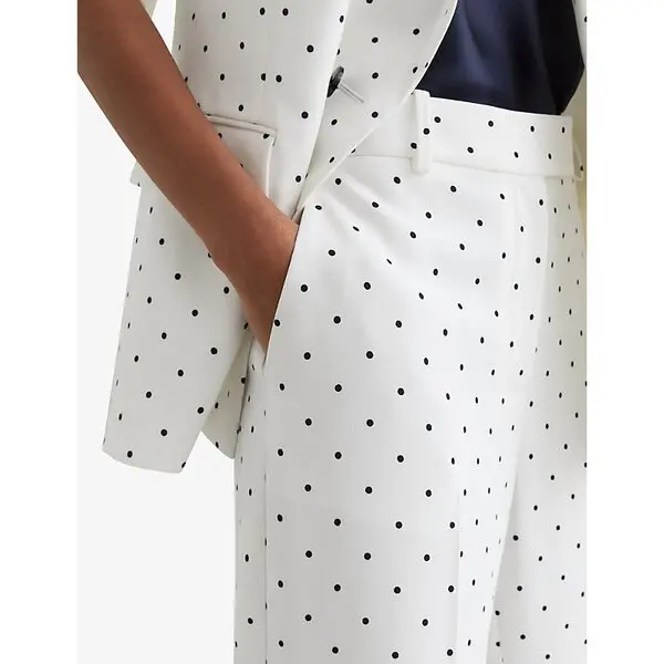 REISS Beatrix Polka-dot Woven Trousers