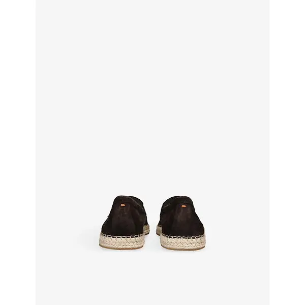 Santoni Suede Espadrille Loafers - Dark Brown