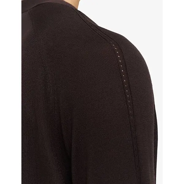 JOSEPH Silk V-neck Relaxed-fit Cardigan - Espresso