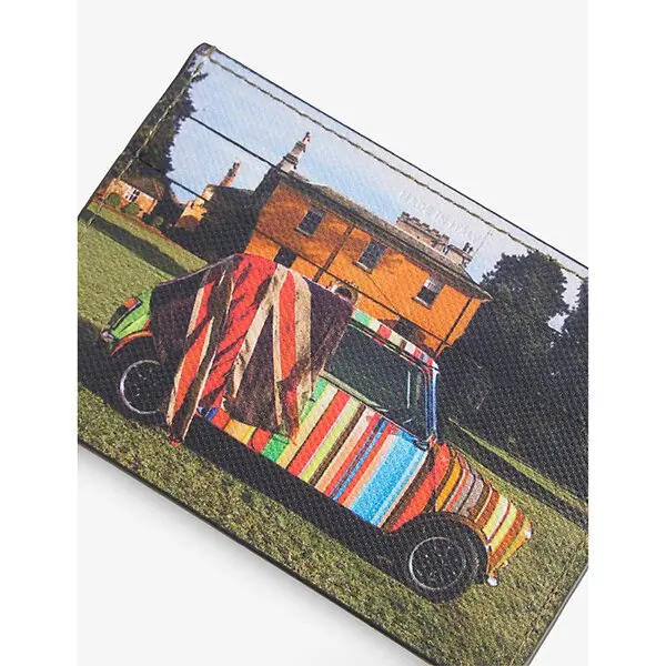 Paul Smith Logo Graphic-print Leather Card Holder