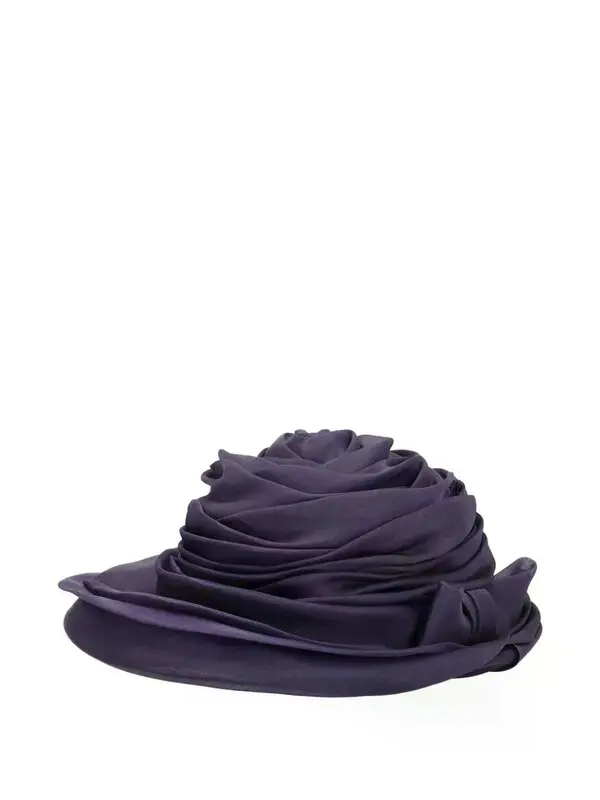 Vintage Layered Floral-detail Hat - Purple