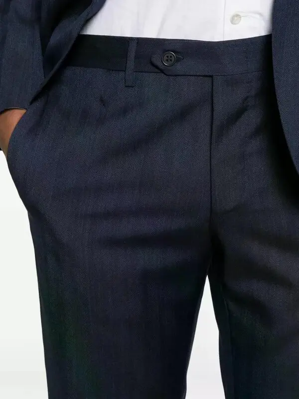 Canali Herringbone Wool Suit